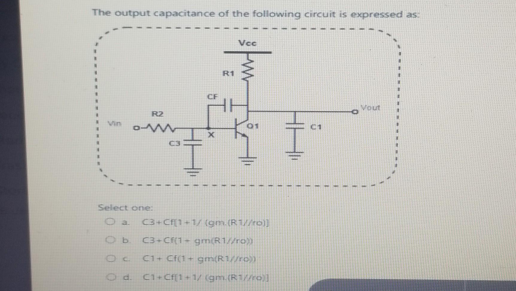 Solved The output capacitance of the following circuit is | Chegg.com