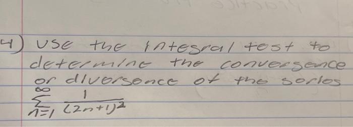 Solved 1) Use the intespal tost to determine the conversance | Chegg.com