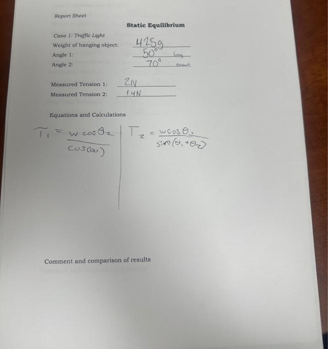 Report Sheret Static Equ Case 1: Traffic Light Weight | Chegg.com