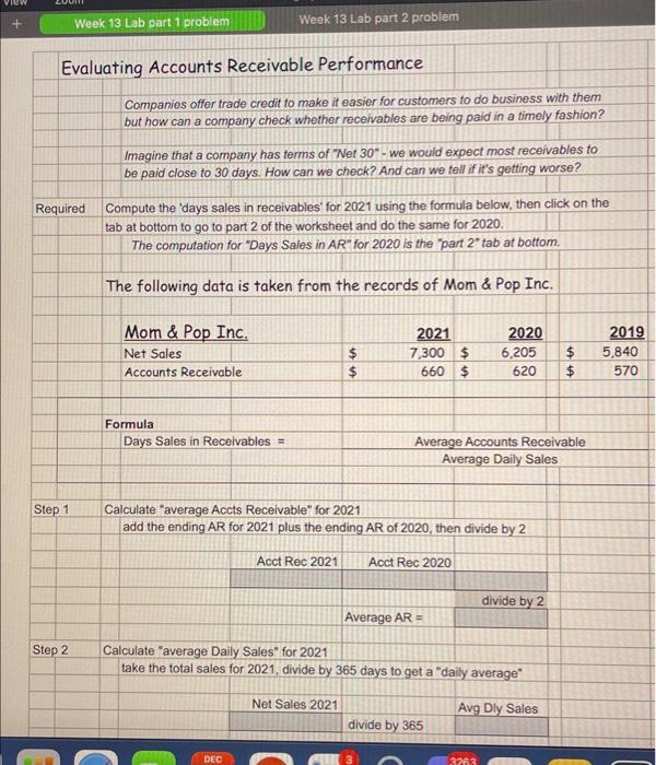 Solved Evaluating Accounts Receivable Performance Companies | Chegg.com
