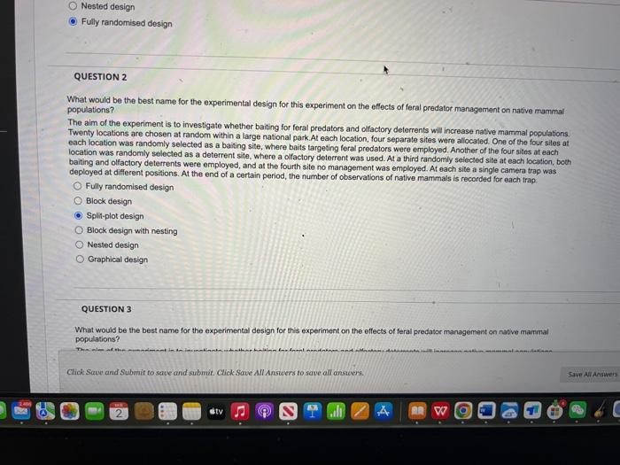 Solved Nested design Fully randomised design QUESTION 2 What | Chegg.com