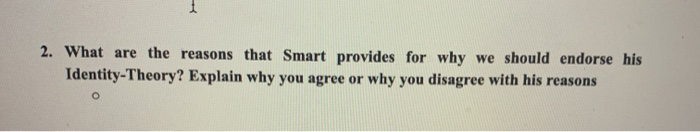 What are the reasons J.J C. Smart (Philospher) | Chegg.com
