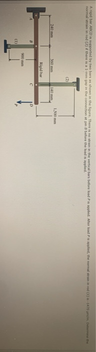 Solved A ngid bar ABCD is supported by two bars as shown in | Chegg.com