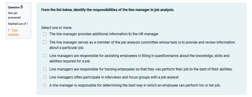 Solved From the list below, identify the responsibilities of | Chegg.com