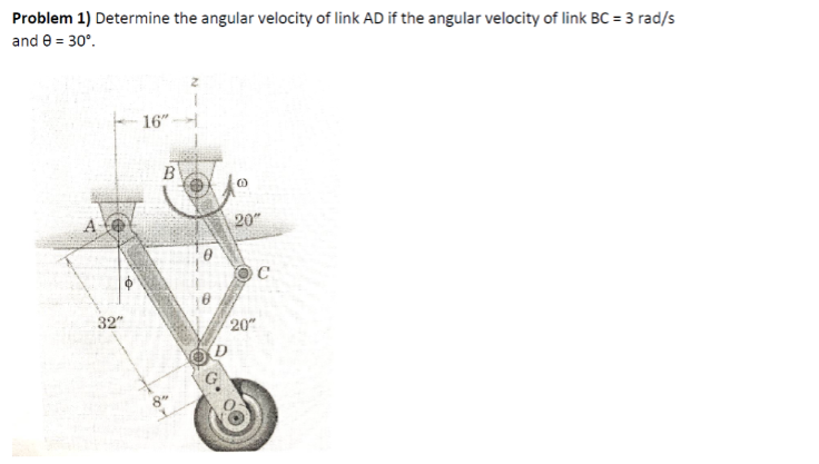 Solved Determine the angular velocity of link AD ﻿if the | Chegg.com