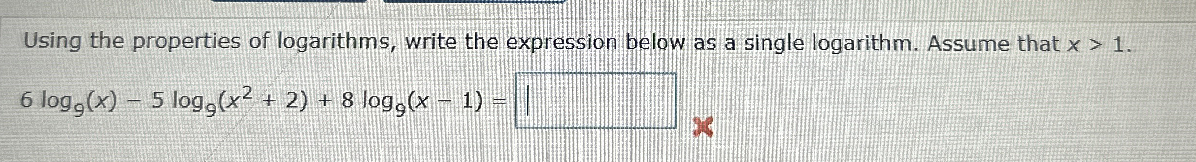 Solved by an EXPERT Using the properties of logarithms, write the | Chegg.com