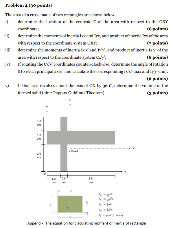 Solved Problem 4 (30 ﻿points)The area of a cross made of two | Chegg.com