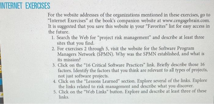 Solved For the website addresses of the organizations | Chegg.com