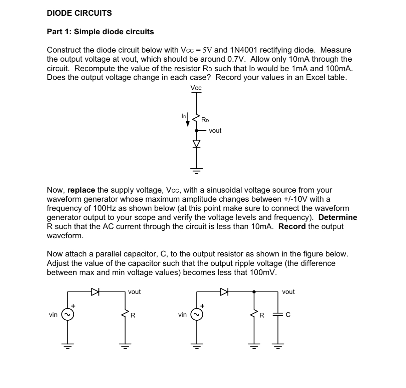 Solved Solve everything step by step and use LT spice.DIODE | Chegg.com