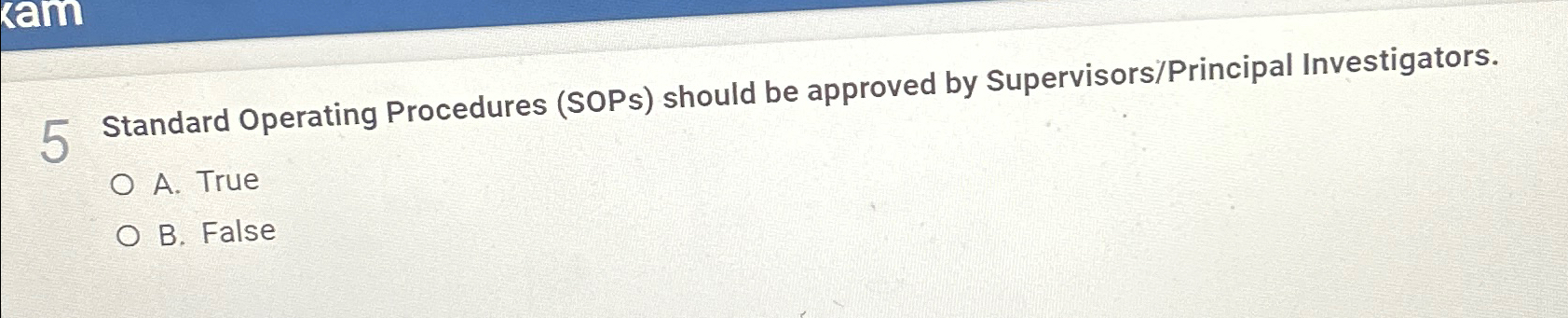 Solved 5 ﻿Standard Operating Procedures (SOPs) ﻿should be | Chegg.com
