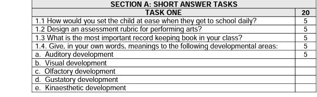 Solved SECTION A: SHORT ANSWER TASKS \begin{tabular}{|l|c|} | Chegg.com
