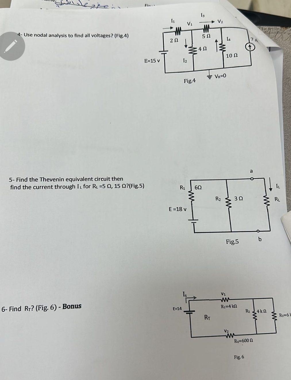 Solved 4- ﻿Use nodal analysis to find all voltages? | Chegg.com
