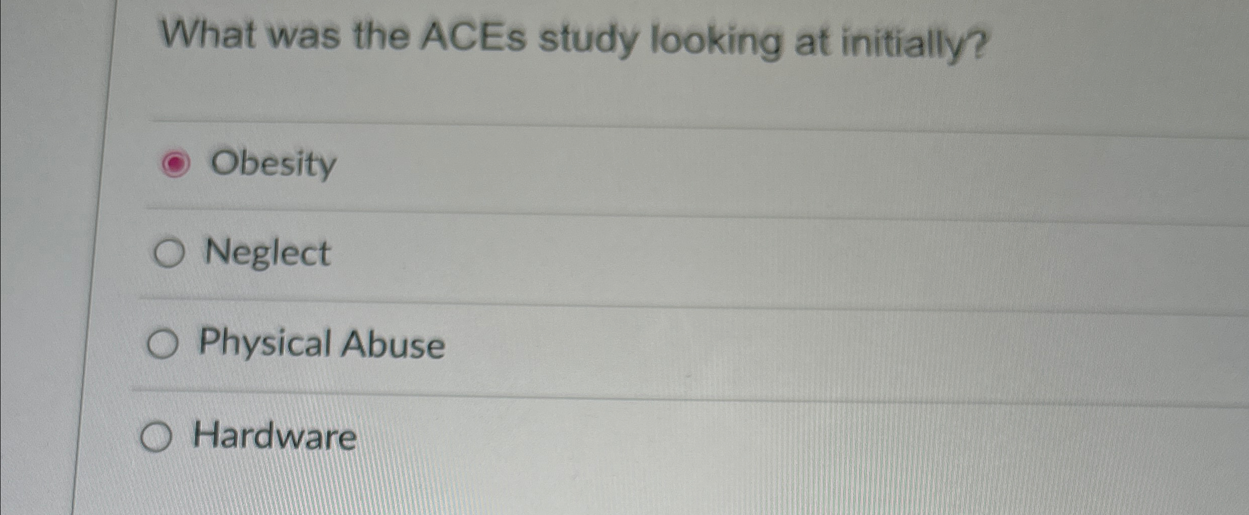 Solved What was the ACEs study looking at | Chegg.com