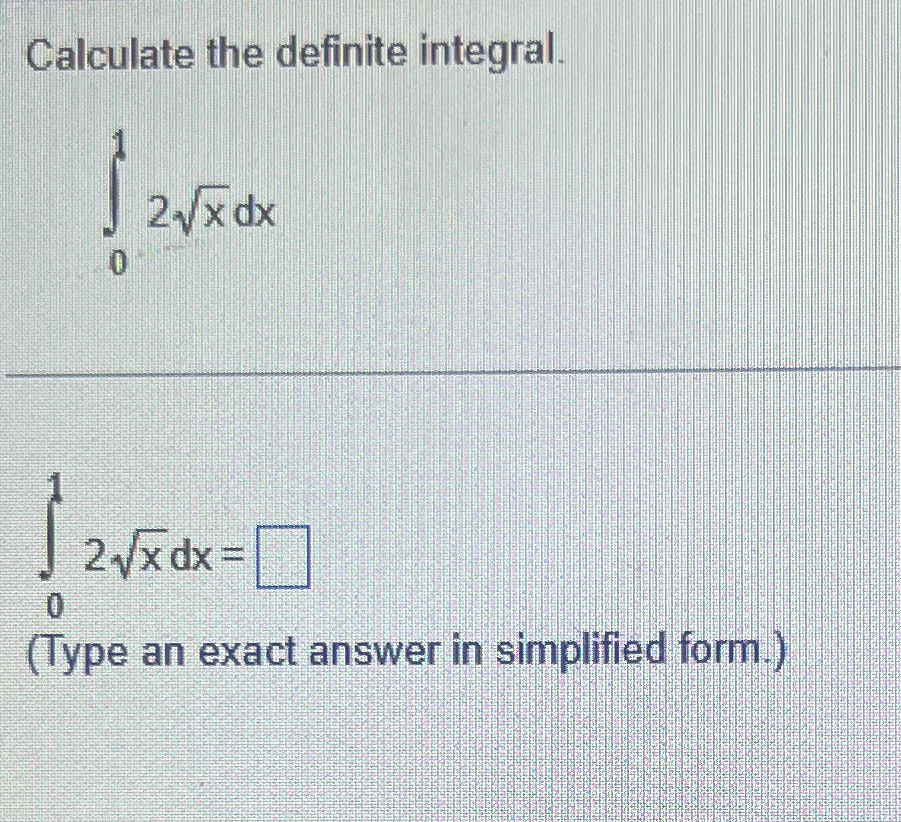 Solved Calculate the definite | Chegg.com