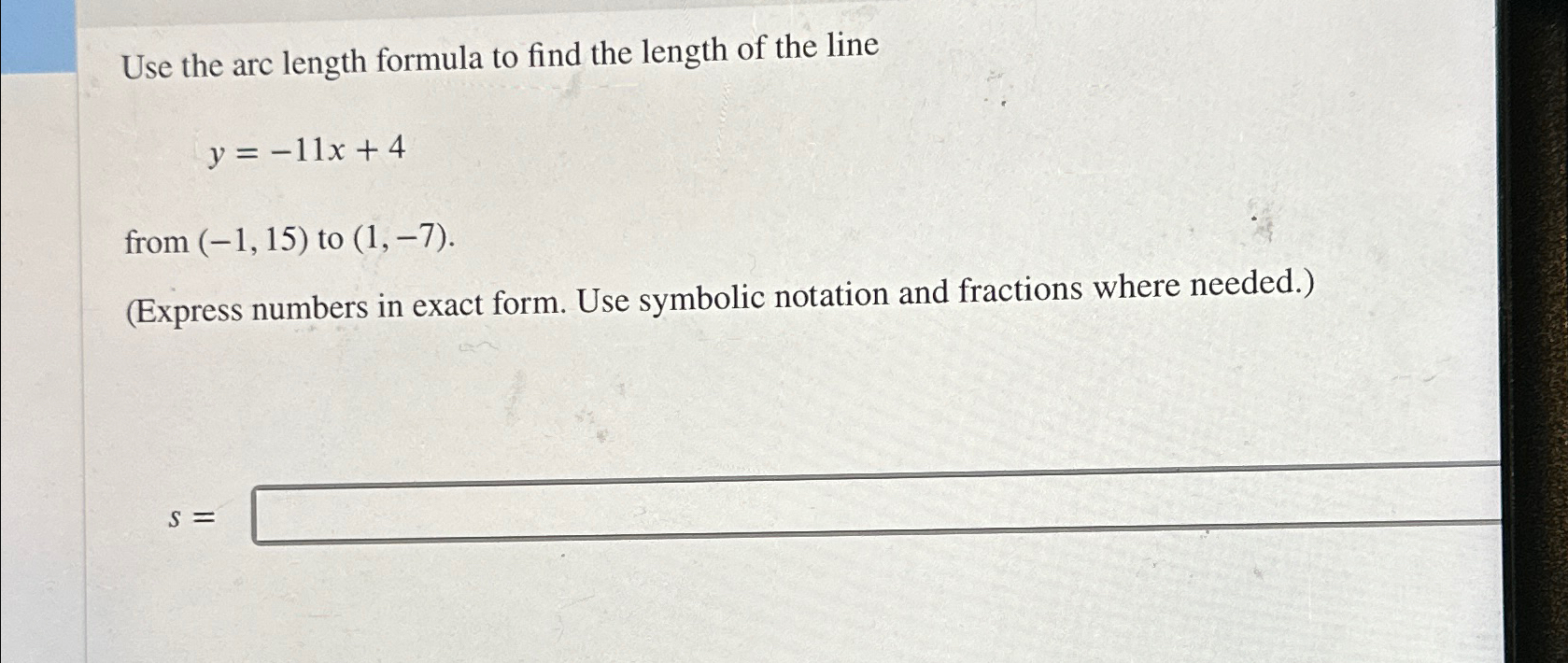 Solved Use the arc length formula to find the length of the | Chegg.com