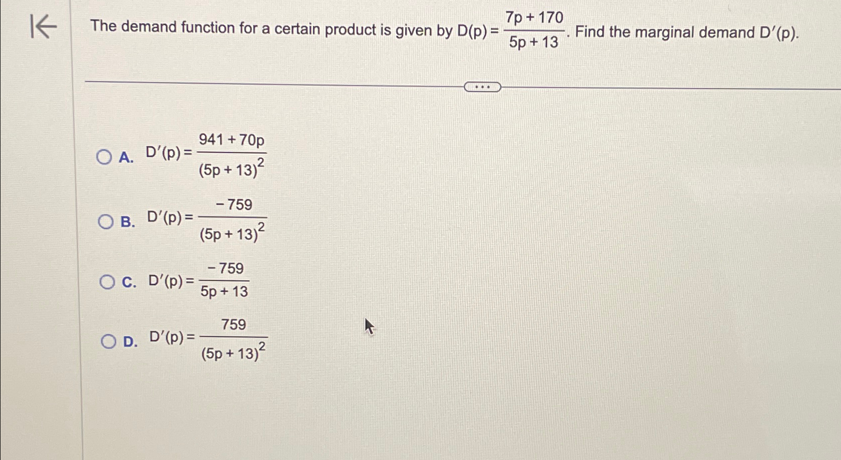 Solved The demand function for a certain product is given by | Chegg.com