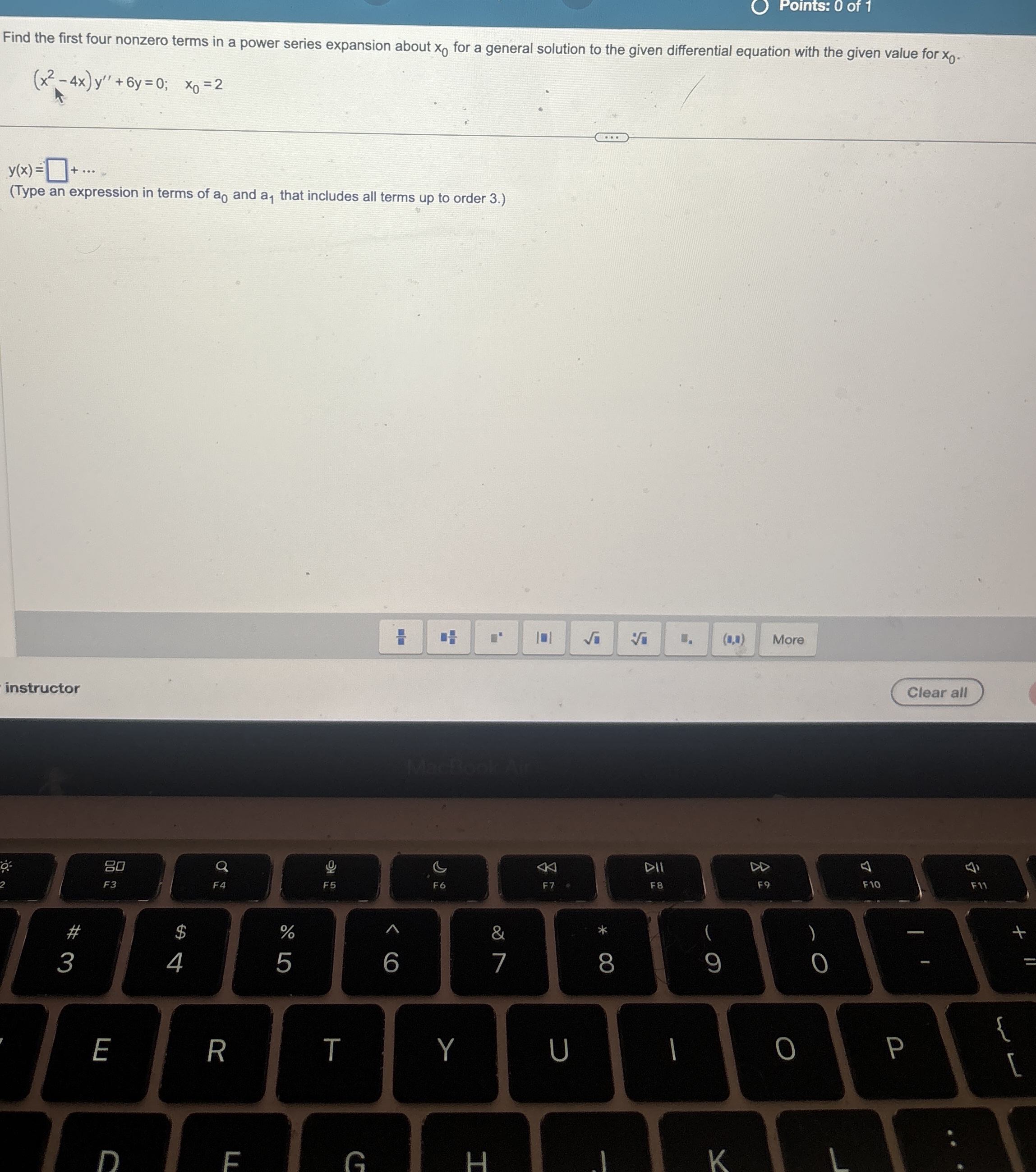 Solved Points: 0 ﻿of 1Find the first four nonzero terms in a | Chegg.com