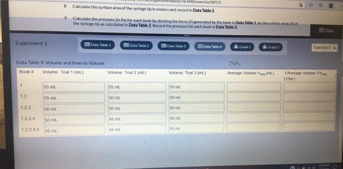 Solved I am doing boyles law lab and i need help calculating | Chegg.com