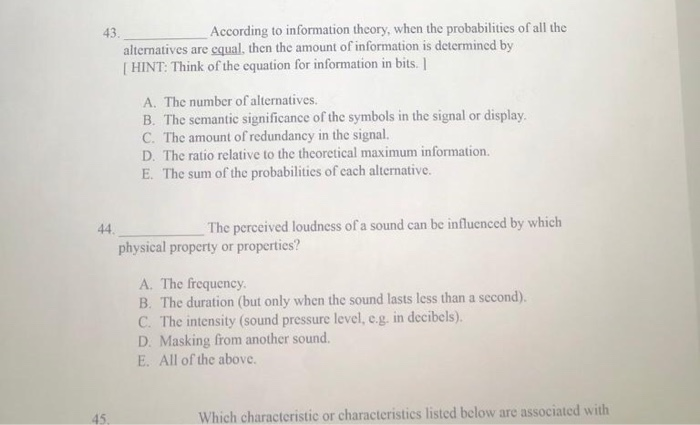 Solved 40. According to the multiple resource theories of | Chegg.com