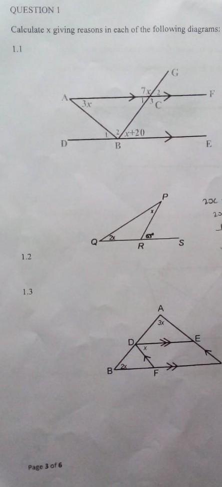 Solved Calculate x giving reasons in each of the following | Chegg.com