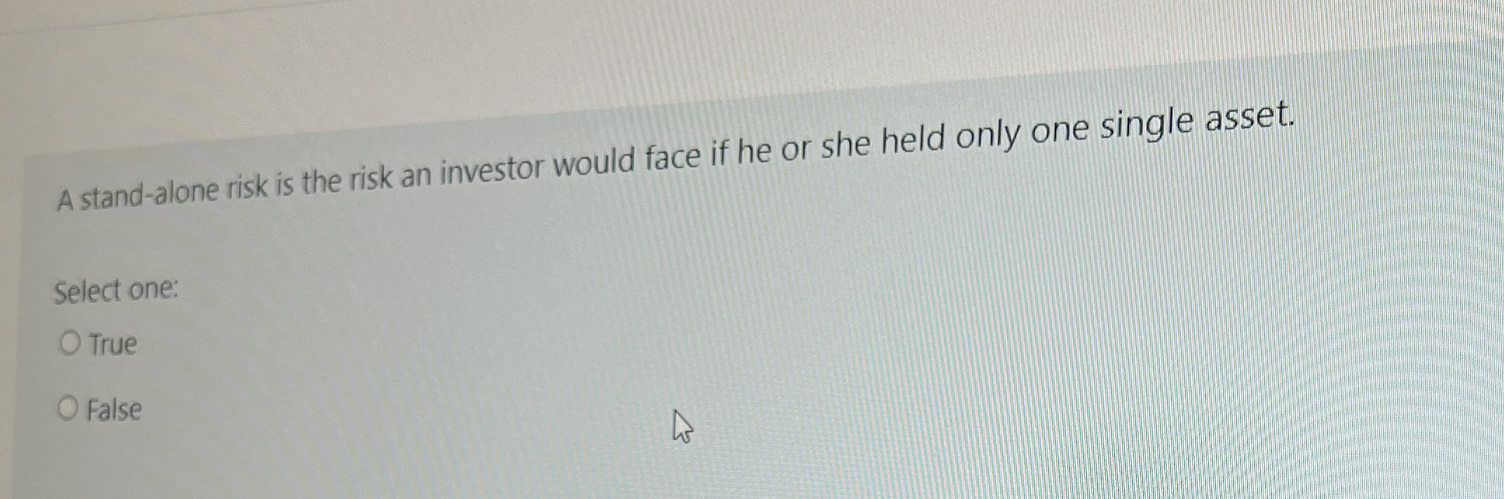 High Quality SOLUTION A stand-alone risk is the risk an investor would face | Chegg.com