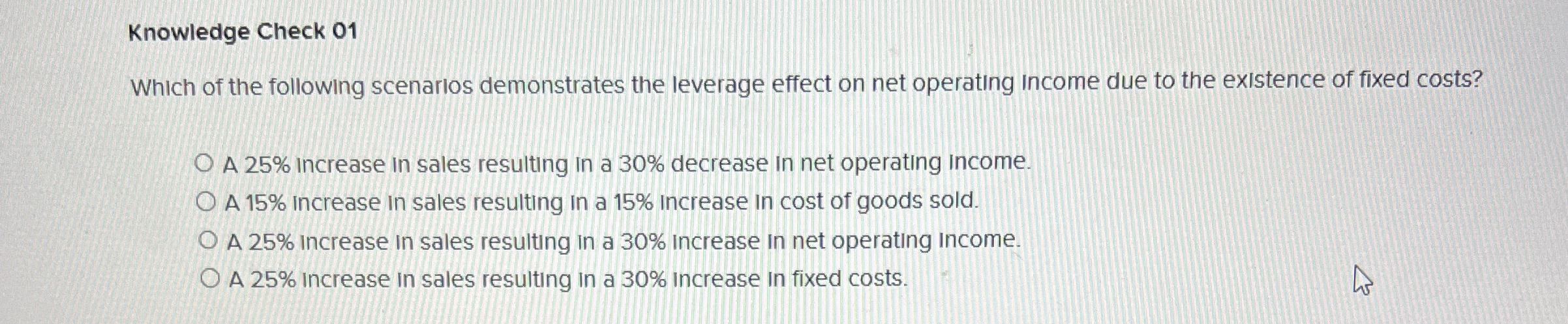 Solved Knowledge Check 01Which of the following scenarios | Chegg.com