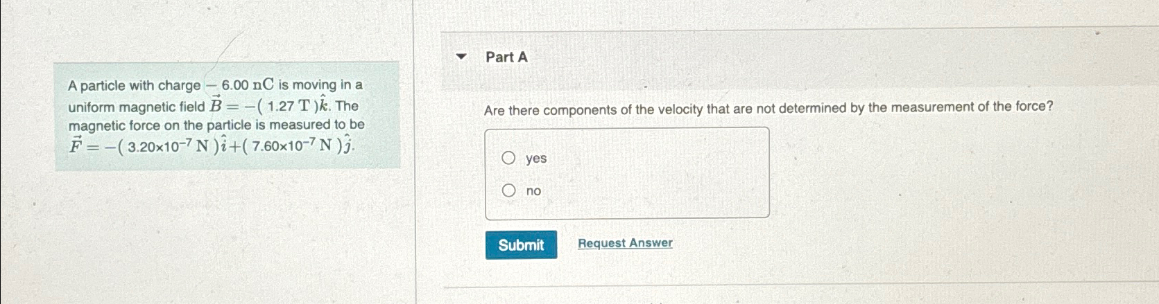 Solved A particle with charge -6.00nC ﻿is moving in a | Chegg.com