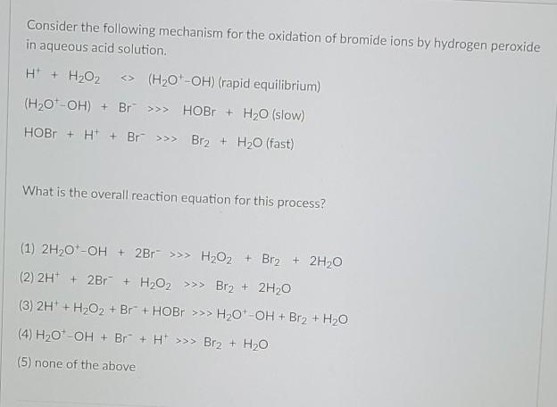 Solved Consider the following mechanism for the oxidation of | Chegg.com