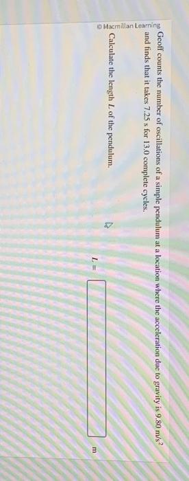 Solved Geoff counts the number of oscillations of a simple | Chegg.com