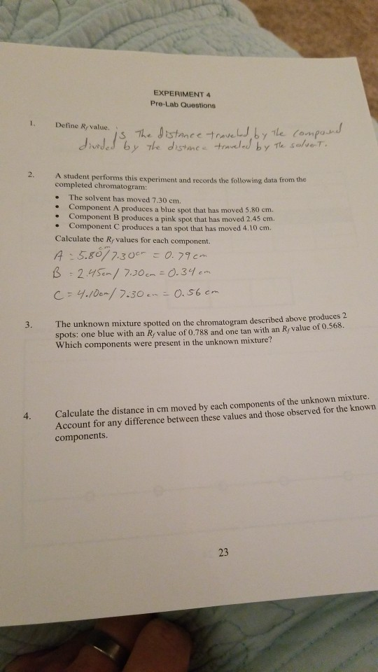 Solved EXPERIMENT 4 Pre-Lab Questions 1. Define R, value. | Chegg.com