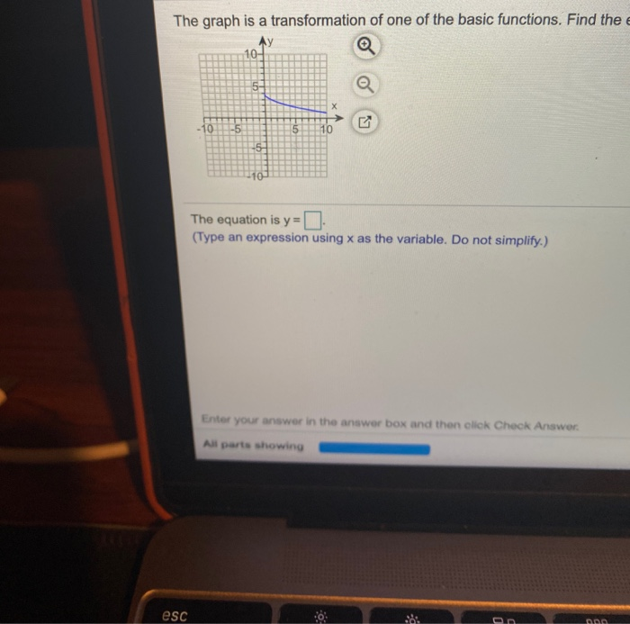 Solved The graph is a transformation of one of the basic | Chegg.com