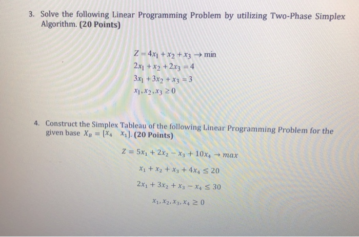 Solved 3. Solve the following Linear Programming Problem by | Chegg.com