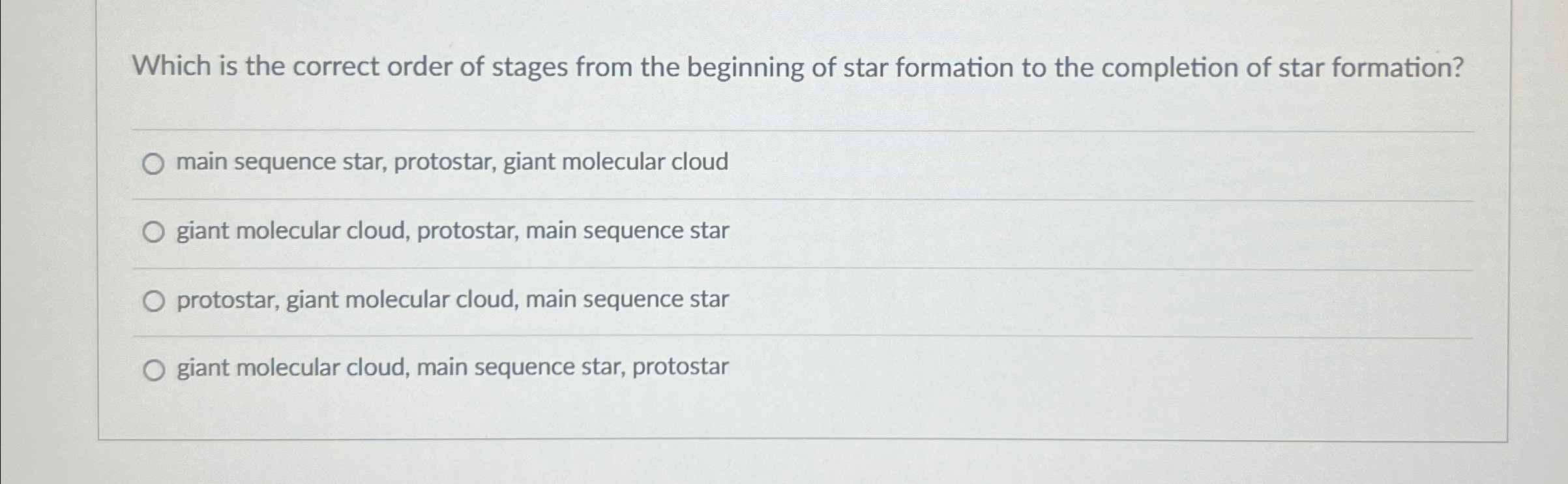 Solved Which is the correct order of stages from the | Chegg.com