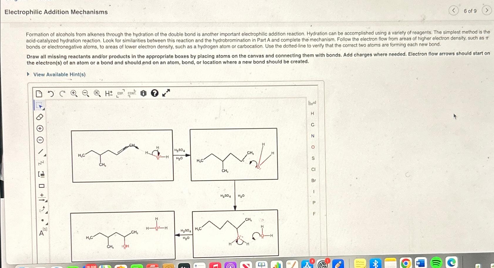 Solved Electrophilic Addition Mechanisms6 ﻿of 9the | Chegg.com