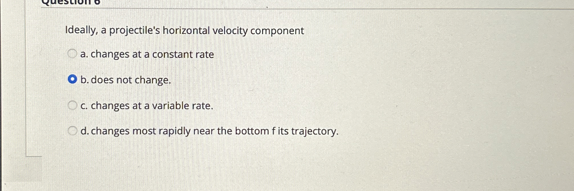Solved Ideally, a projectile's horizontal velocity | Chegg.com