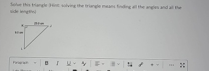 Solved Solve this triangle (Hint: solving the triangle means | Chegg.com