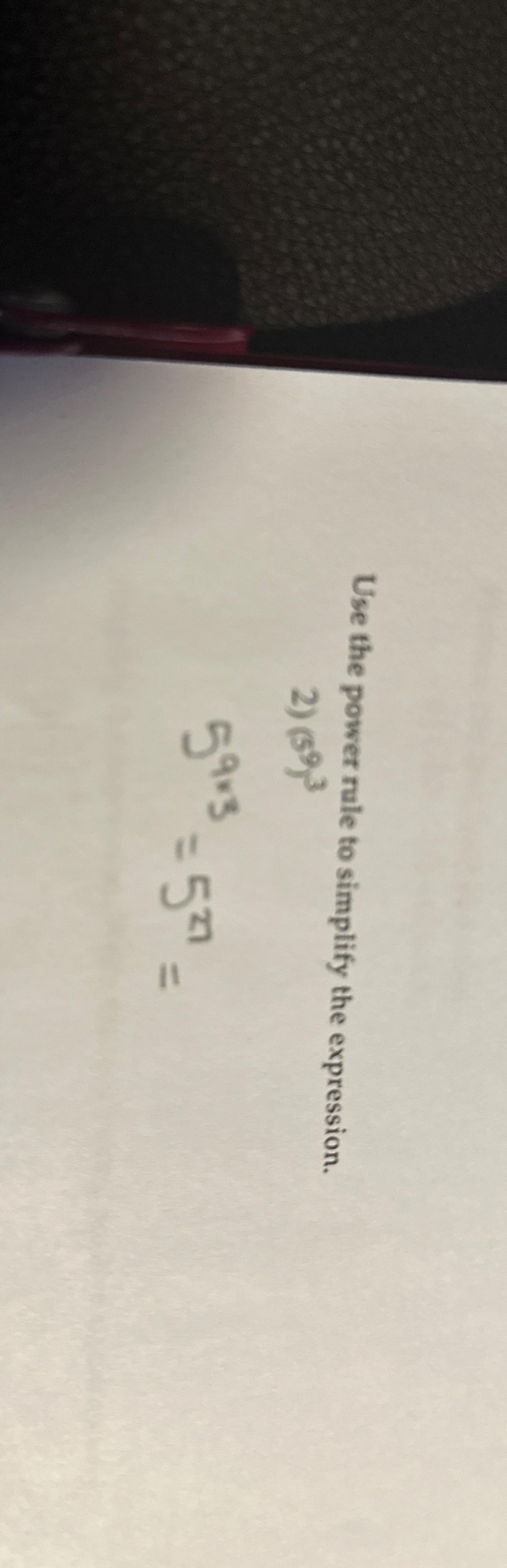 Solved Use the power rule to simplify the | Chegg.com