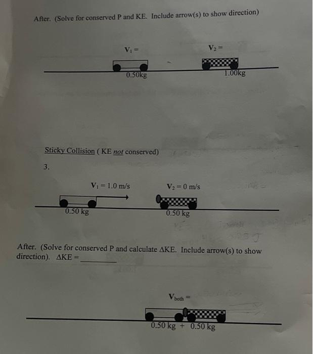 Solved Bouncy Collision (conserve P and KE) After. (Solve | Chegg.com
