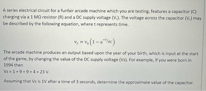 Solved A series electrical circuit for a funfair arcade | Chegg.com
