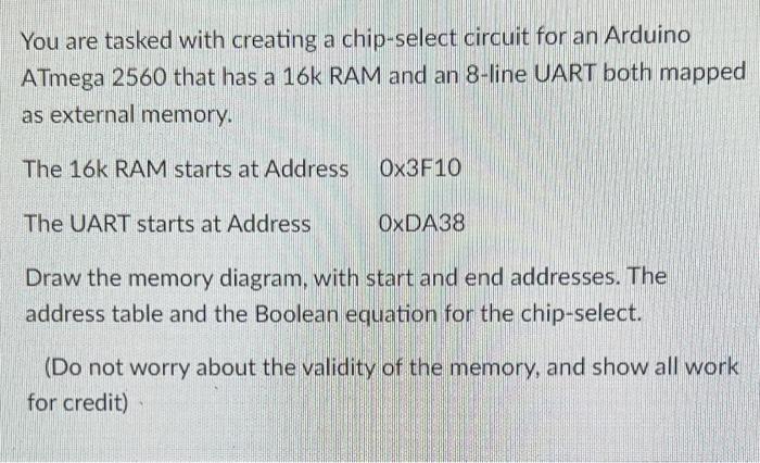 Solved You are tasked with creating a chip-select circuit | Chegg.com