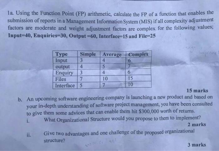 Solved La Using The Function Point Fp Arithmetic 2646