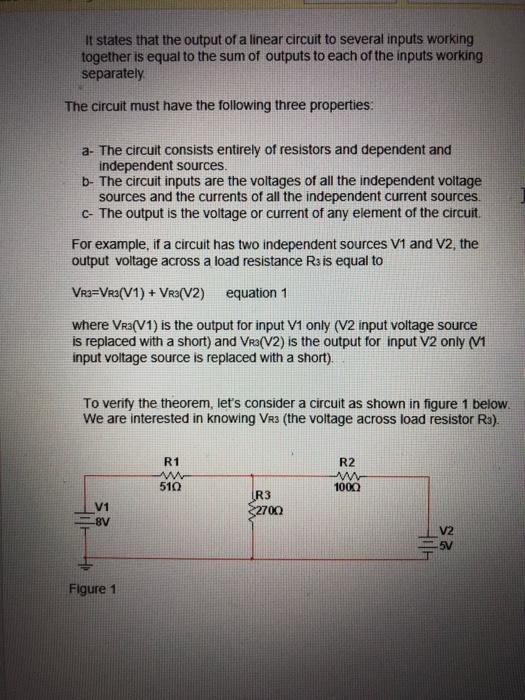 Solved ENGR 2105 Lab 3 Superposition circuit theorem I 1- | Chegg.com