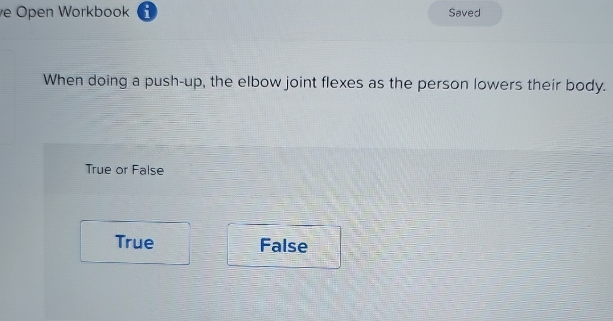 Solved e Open WorkbookWhen doing a push-up, ﻿the elbow joint | Chegg.com