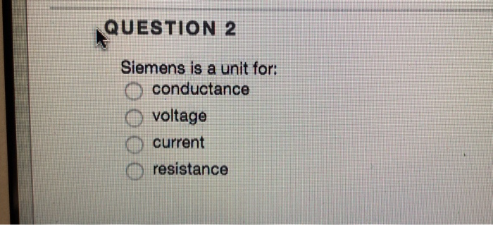 Solved QUESTION 1 The symbol for voltage is: R A QUESTION | Chegg.com