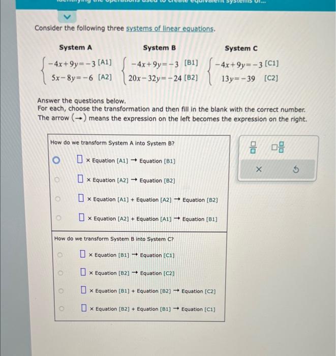 Solved Consider the following three systems of linear | Chegg.com