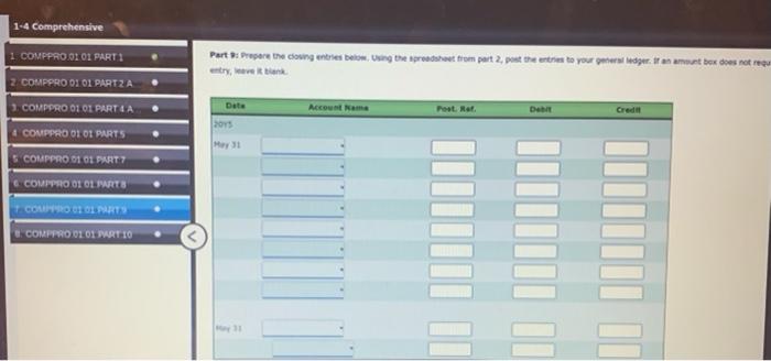 Solved 1-4 Comprehensive 1. COMPPRO.01.01. PART 1 Part 1 | Chegg.com