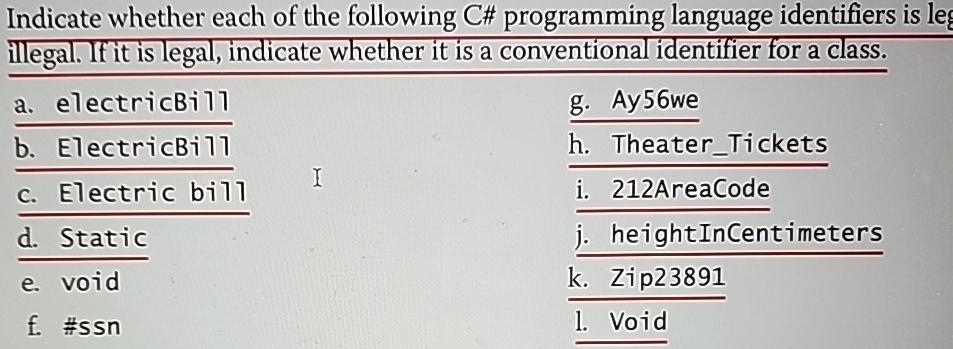 Solved Indicate Whether Each Of The Following C Programming 