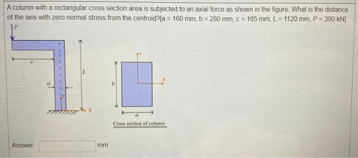 Solved A Column With A Rectangular Cross Section Area Is