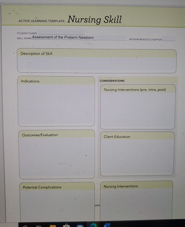 Solved ACTIVE LEARNING TEMPLATE: Nursing Skill STUDENT NAME | Chegg.com