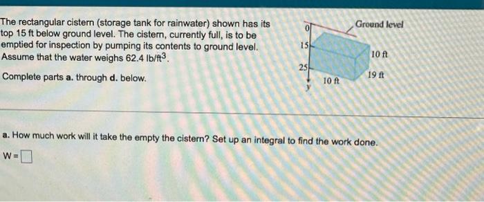 Solved The rectangular cistern (storage tank for rainwater) | Chegg.com